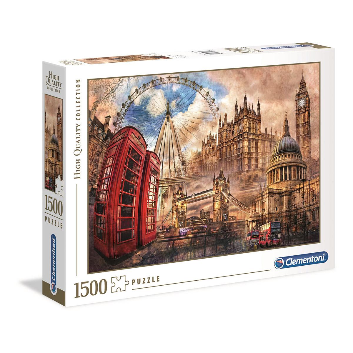 Puzzle High Quality 1500 pièces Vintage London - La Grande Récré Puzzle High Quality 1500 pièces Vintage London - La Grande Récré