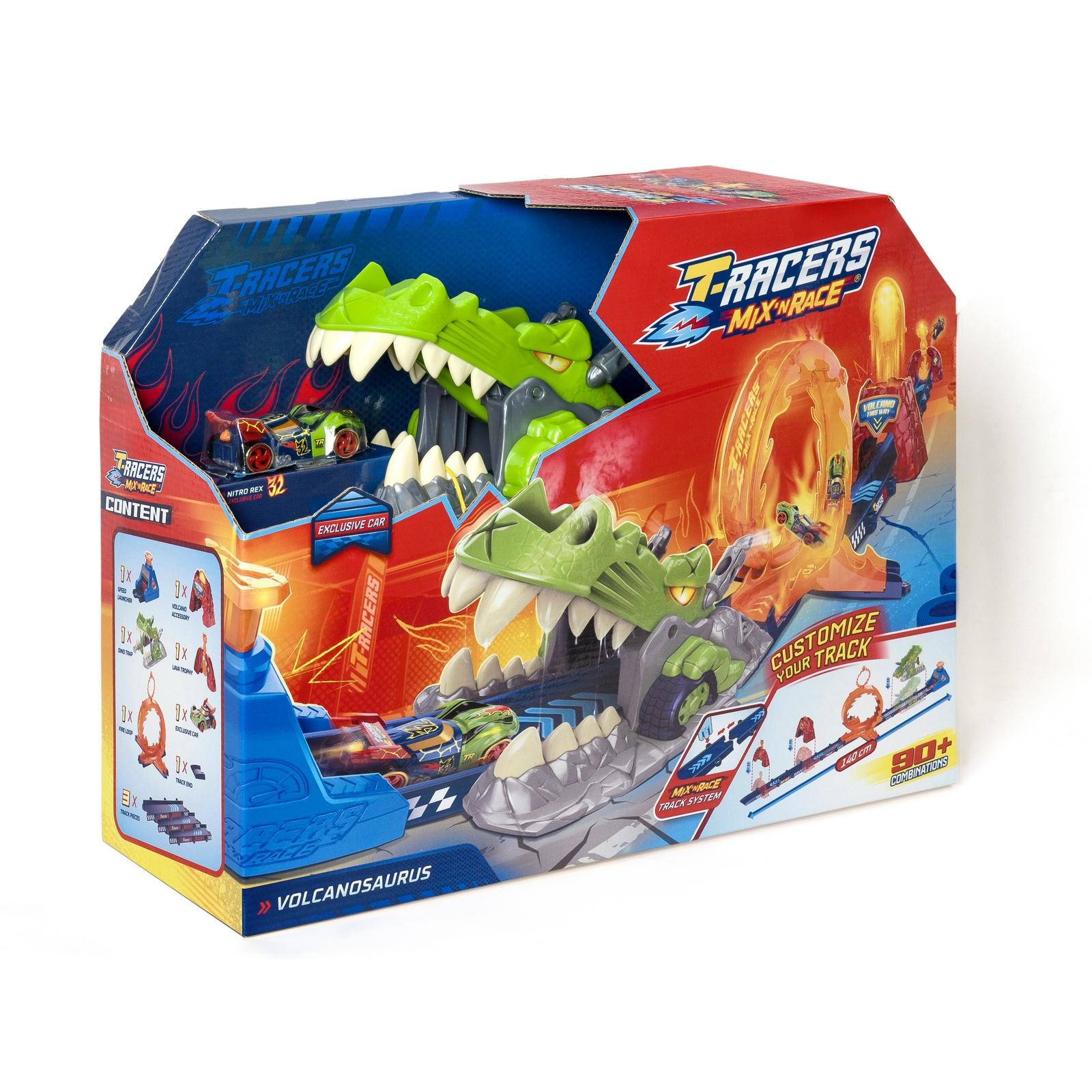 T-racers Mix N Race - Volcanosausurus - La Grande Récré