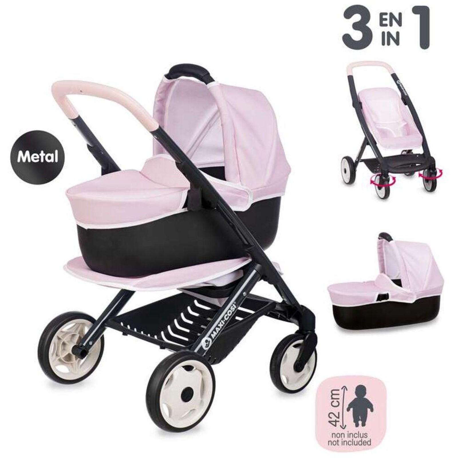 Maxi cosi poussette landau 3 en 1 Rose - La Grande Récré