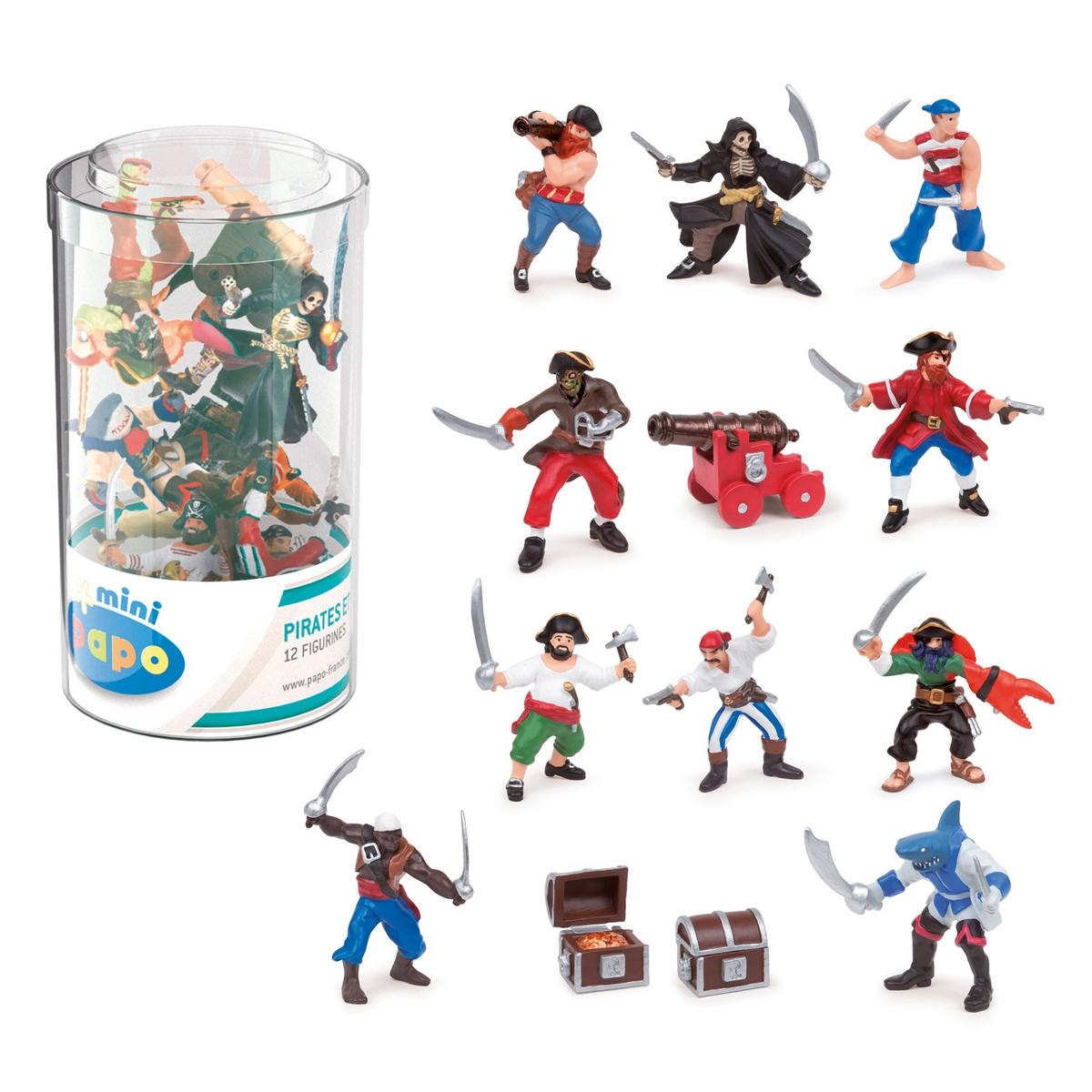 Tube de 12 figurines Pirates & corsaires Mini PLUS - La Grande Récré