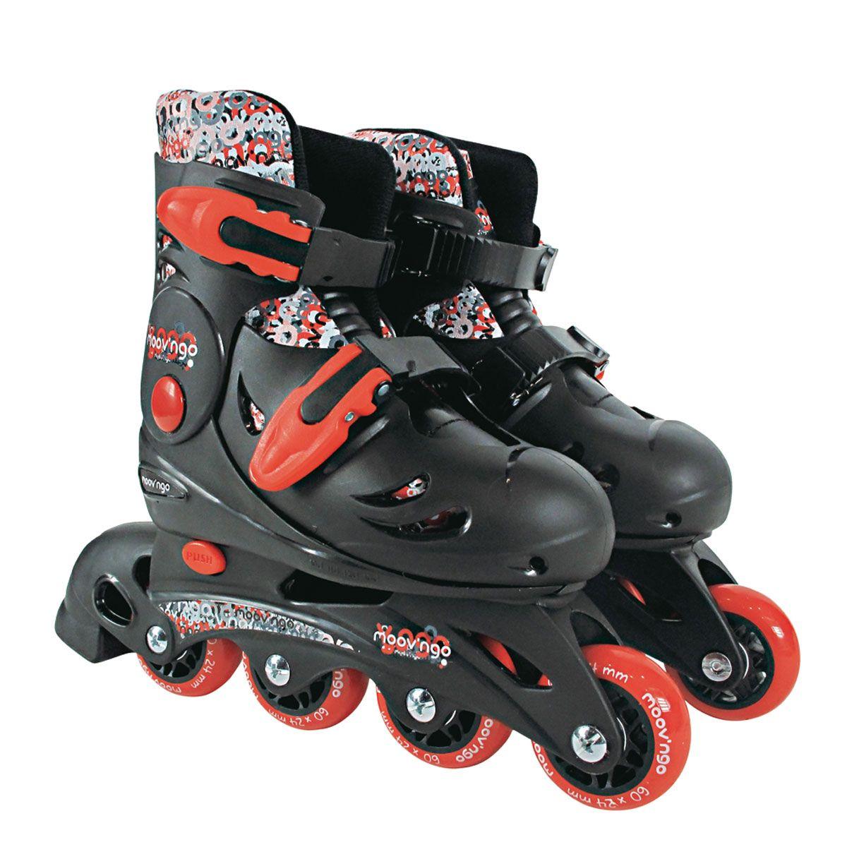 Rollers en ligne noirs 4 roues - taille 30/33 - La Grande Récré