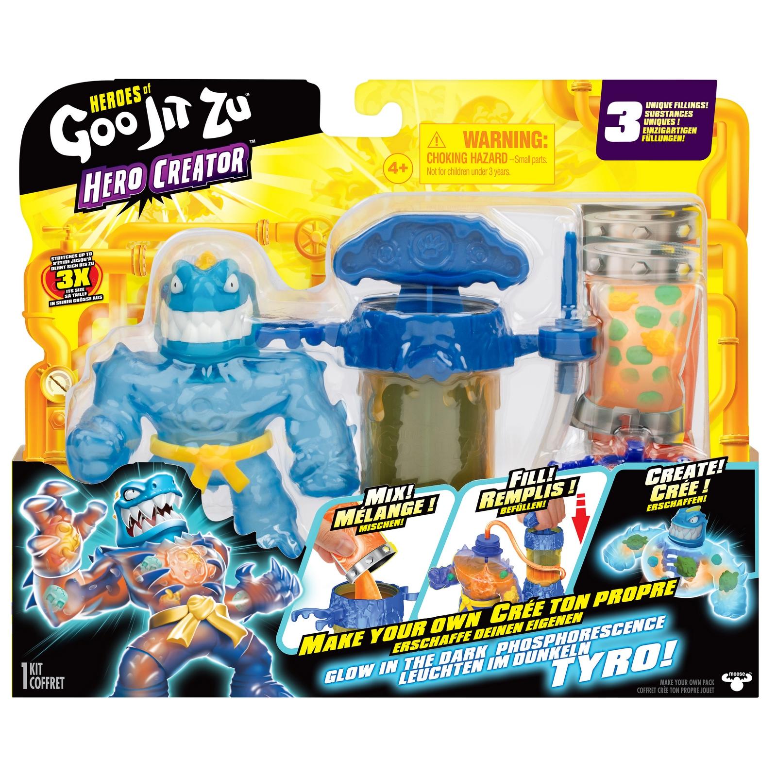 Figurine Goo Jit Zu Hero Creator Tyro phosphorescent - La Grande Récré